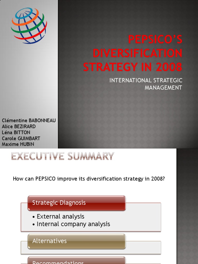 PepsiCo's 2008 Diversification Strategy Analysis | PDF | Pepsi Co | Brand