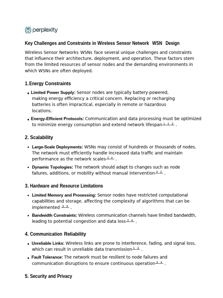 Challenges in Wireless Sensor Network Design | PDF | Wireless Sensor ...