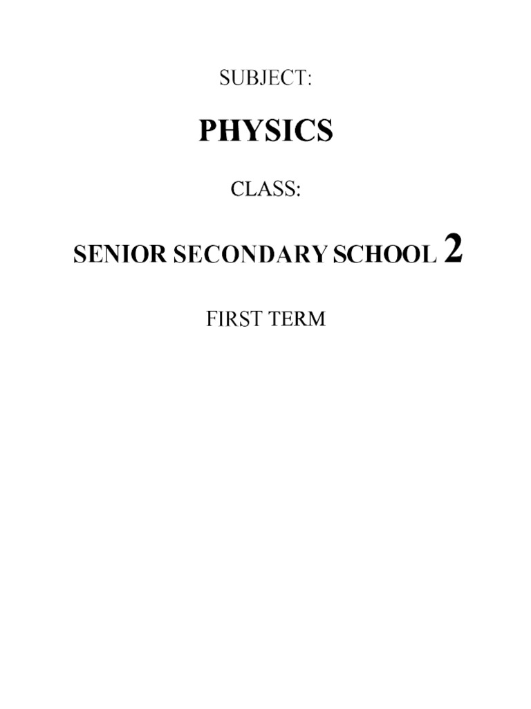 Physics - Sss2 | PDF
