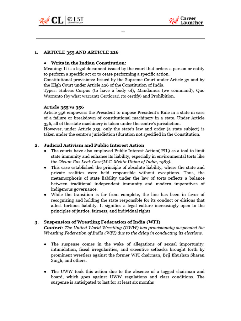 August 2023 Legal Updates in India | PDF | Citizenship | Justice