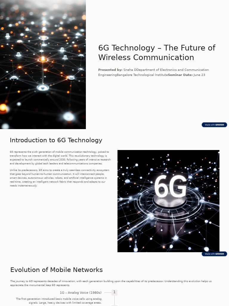 Future of 6G Wireless Technology | PDF | Internet Of Things | Electronics