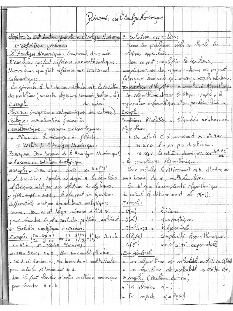 Analyse Numerique 1 | PDF