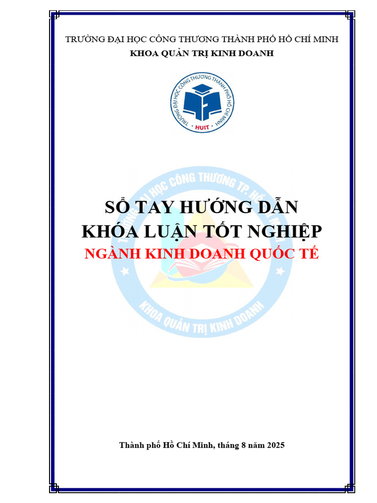 Khóa Luận - KDQT - Sổ Tay Hướng Dẫn | PDF