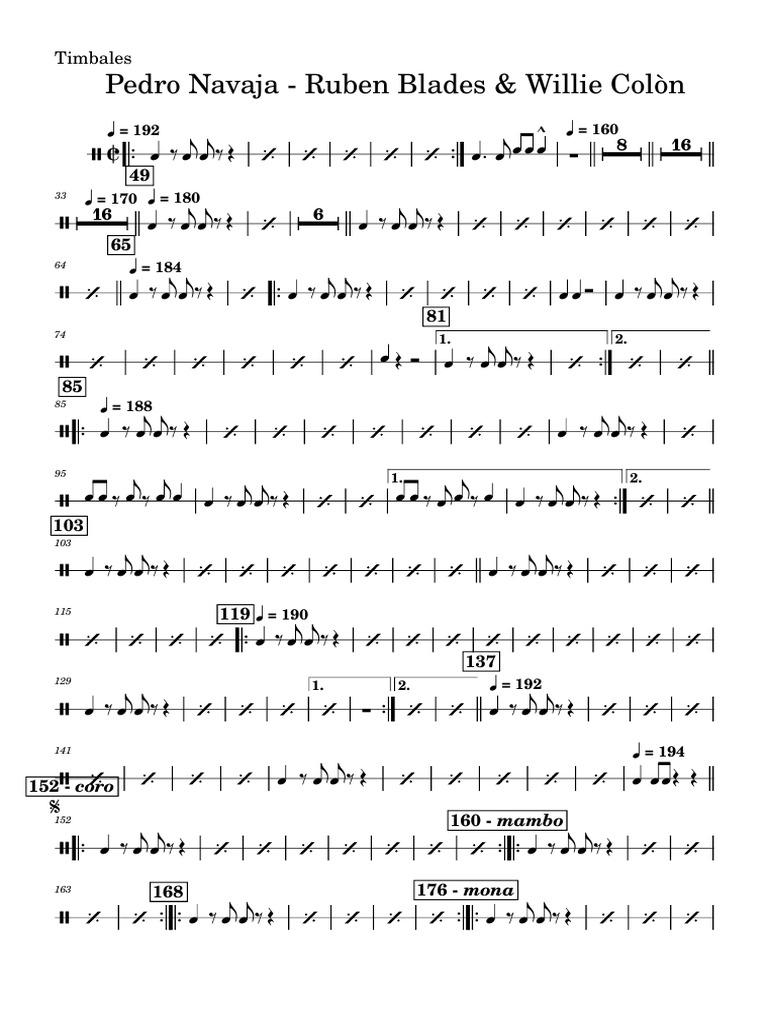 Pedro Navaja Sheet Music | PDF