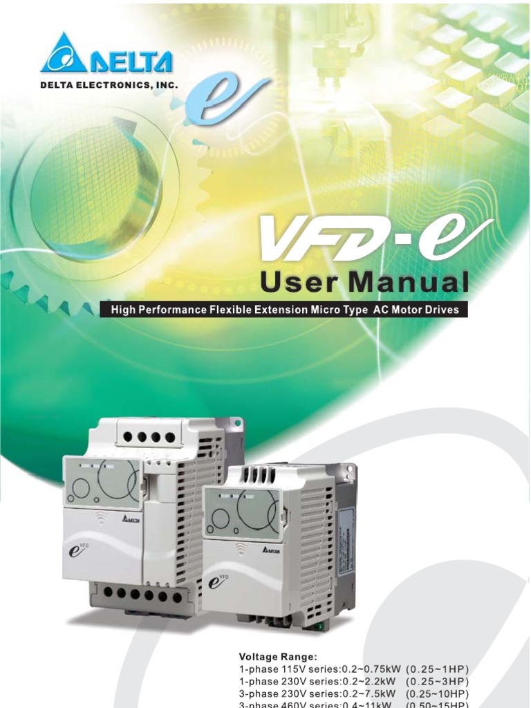 VFD E Manual | PDF | Electrical Wiring | Power Inverter