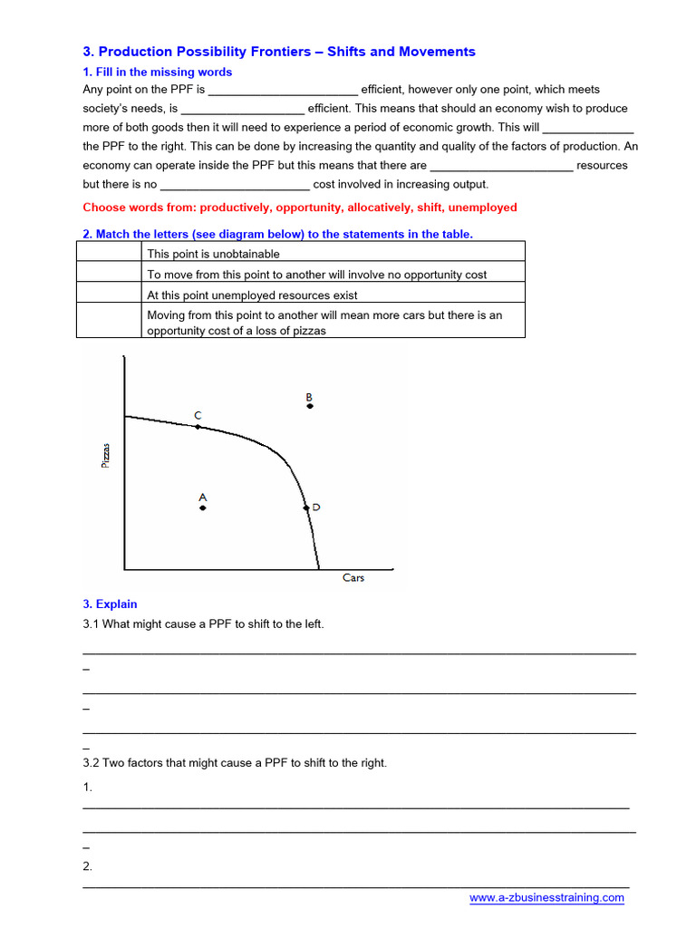 PPF Shifts and Economic Efficiency Explained | PDF | Economies | Economics