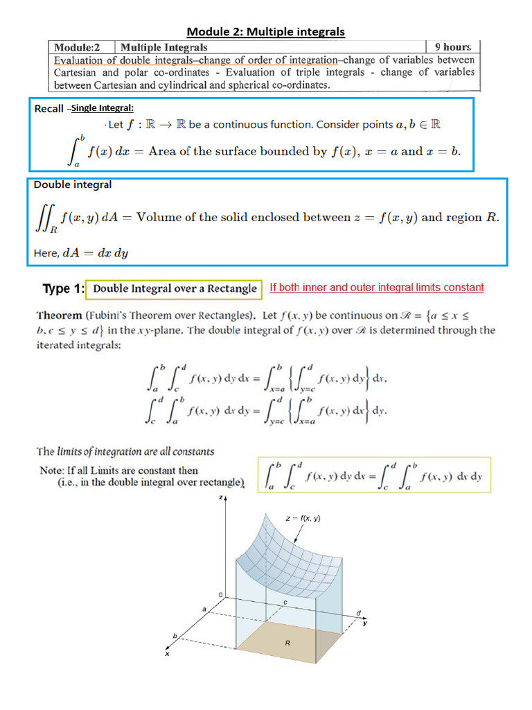 Module 2A (Double Integral 3 Cases) | PDF