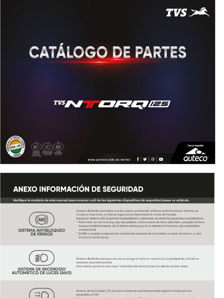 Catalogo de Partes Ntroq 125 Carburada Abril My2. Formato Mobility 2 ...
