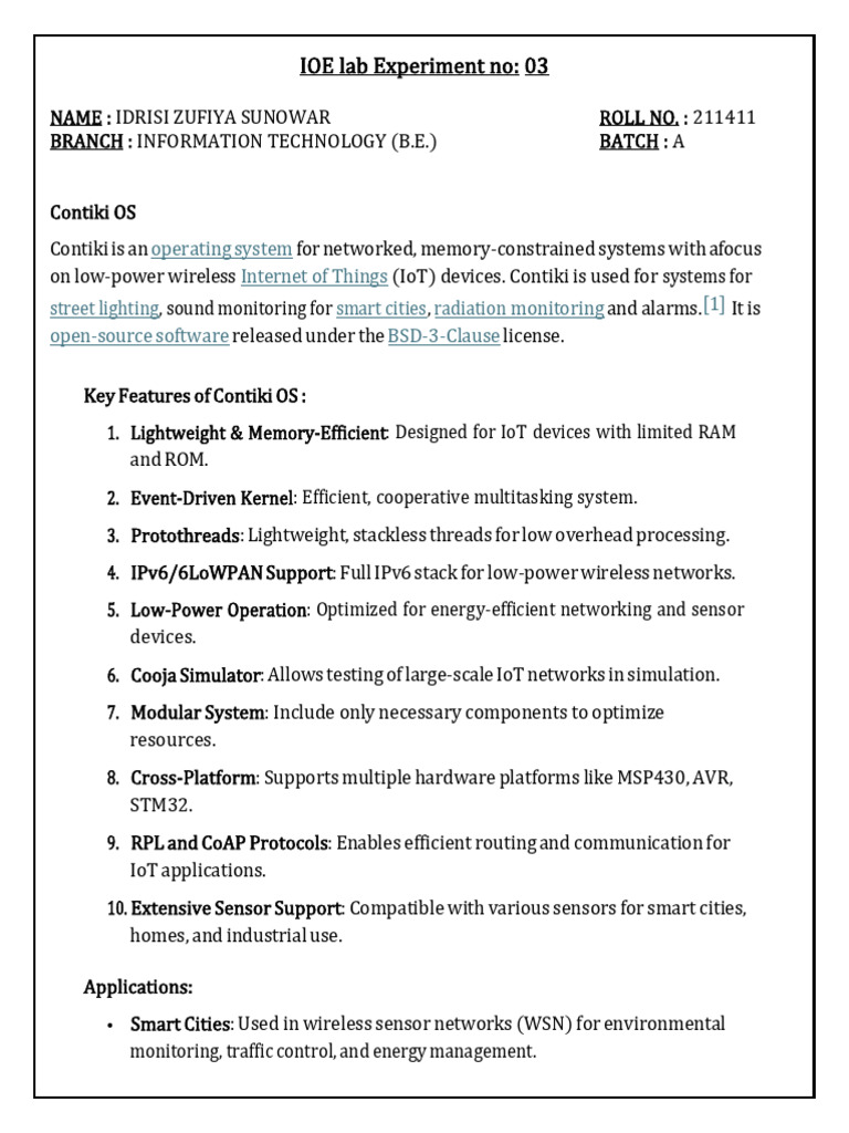 IOE Lab Exp 3 (Zufiya) | PDF | Internet Of Things | Software