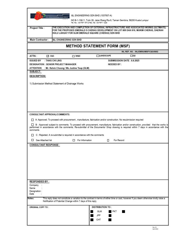Drainage Works Method Statement | PDF | Concrete | Building Technology
