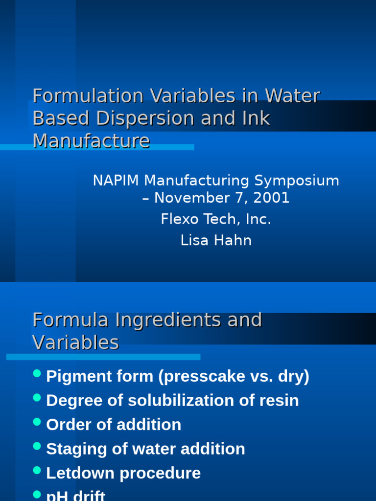 Water-Based Ink Formulation Variables | PDF | Solubility | Adsorption