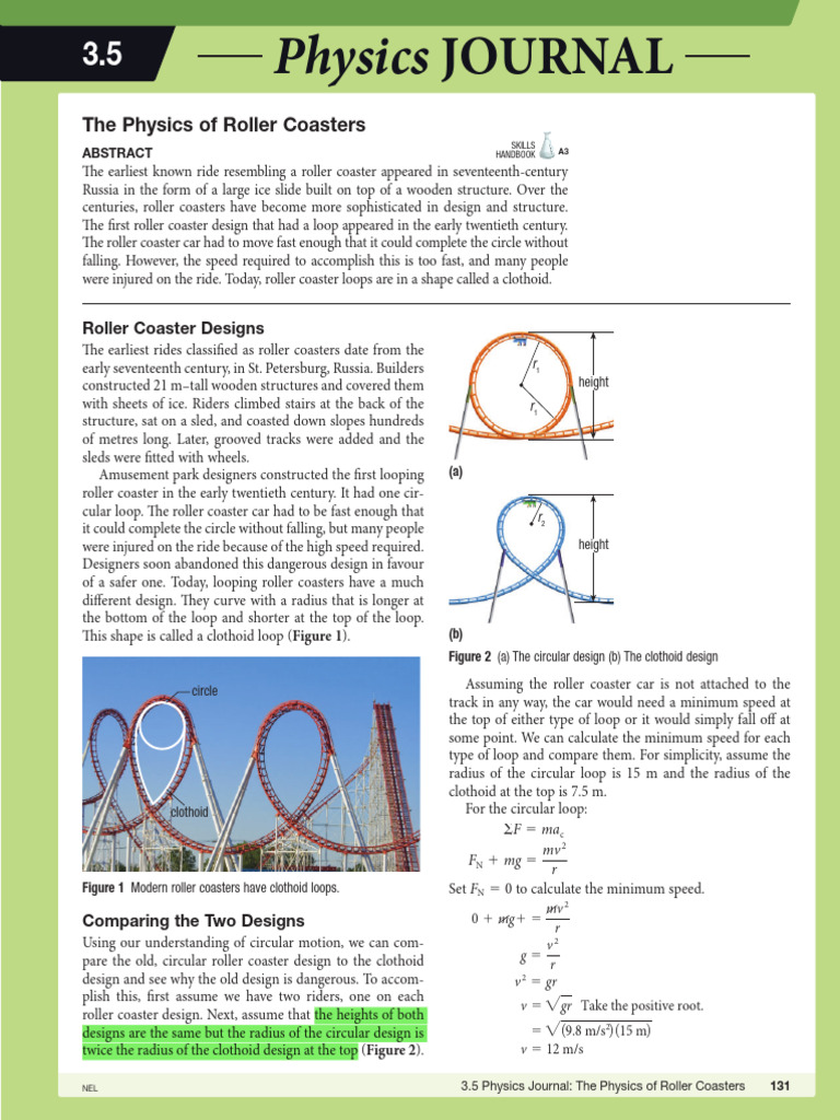 The Physics of Roller Coasters | PDF | Physical Quantities | Classical ...