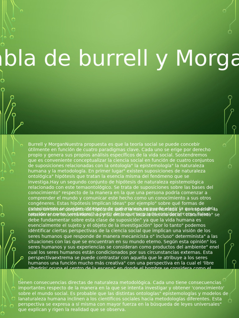 Tabla de Burrell y Morgan | PDF | Álgebra de Boole | Enseñanza de ...