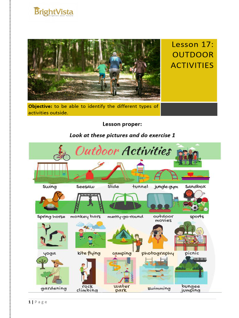 Outdoor Activities Exploration Guide | PDF