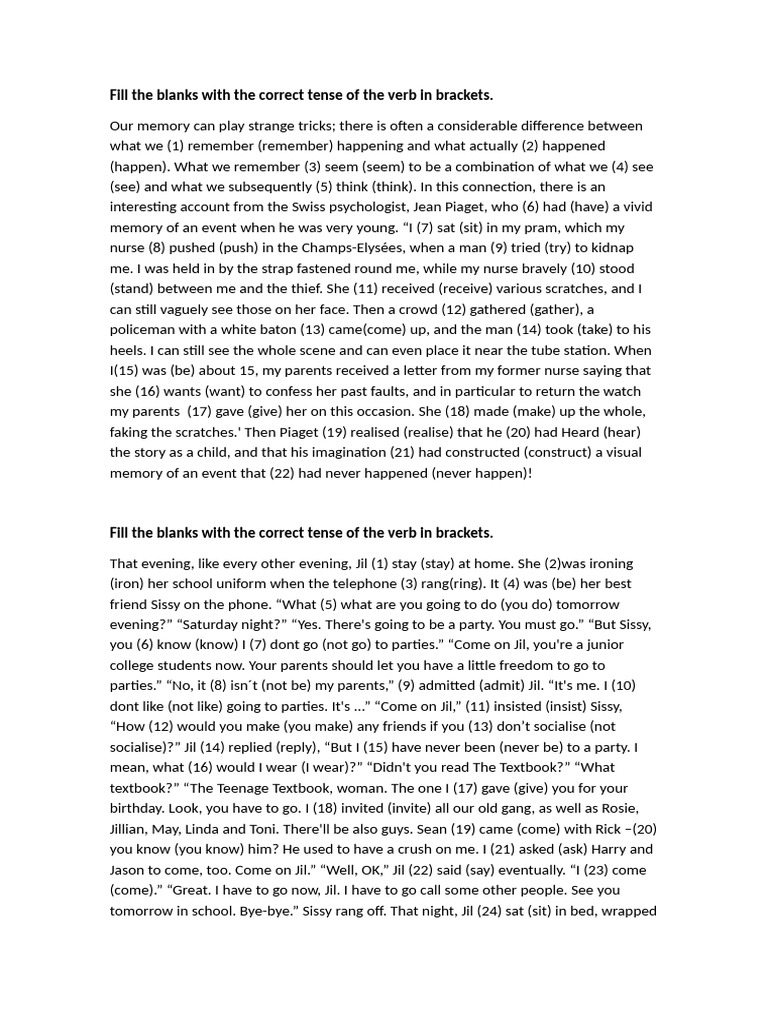 Act. Tenses | PDF
