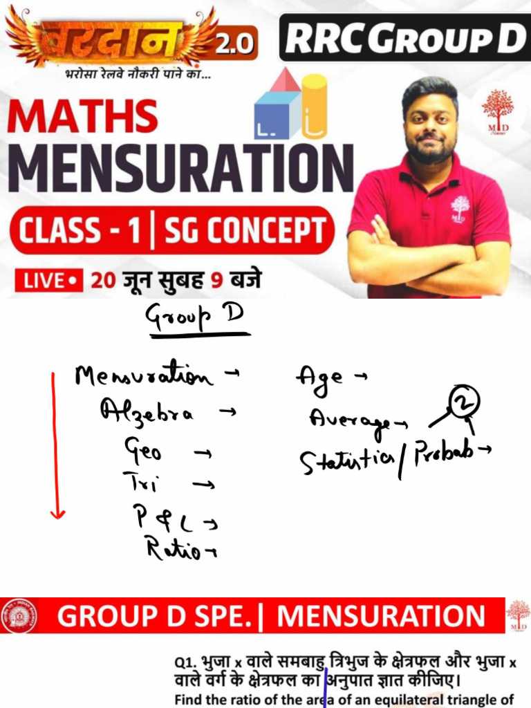 Mensuration Class 1 | PDF