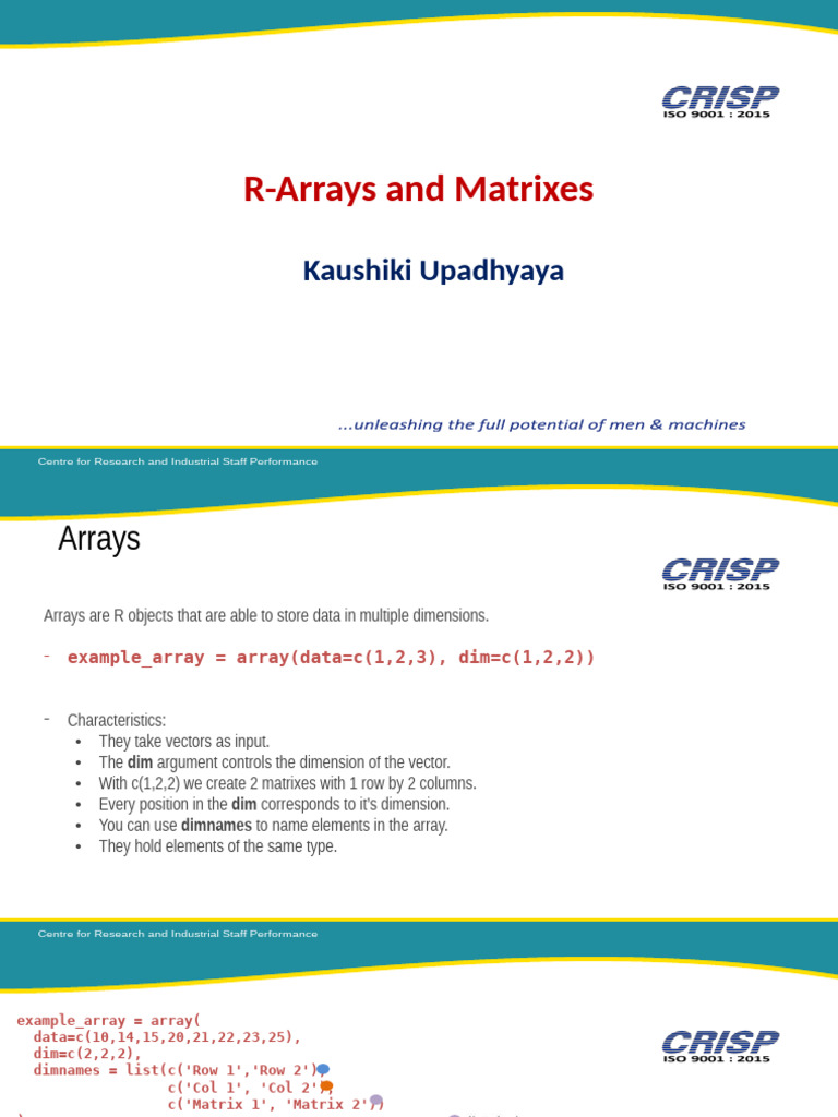 Understanding R Arrays and Matrices | PDF | Matrix (Mathematics ...