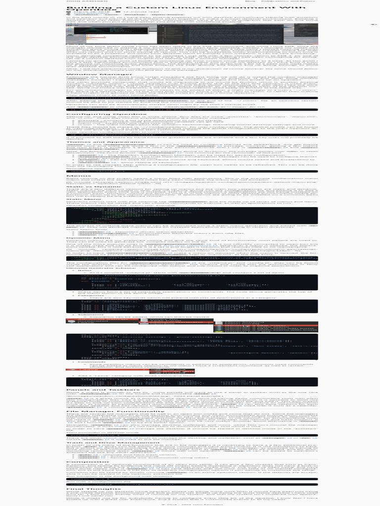 Building A Custom Linux Environment With Openbox John Ramsden | PDF ...
