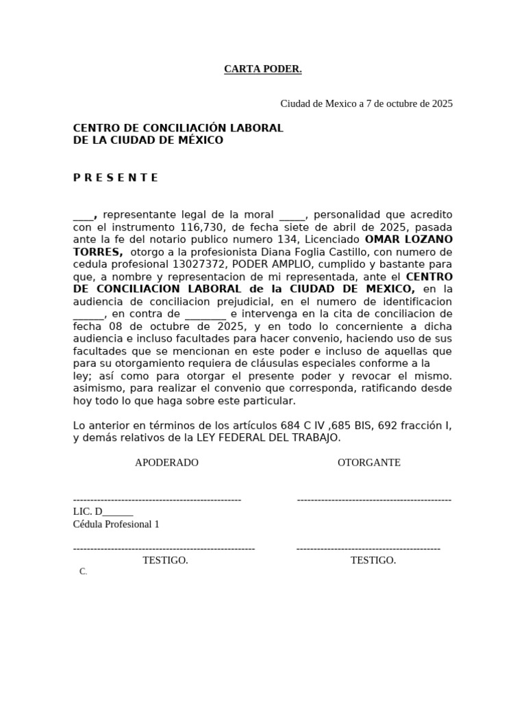 Carta Poder | PDF