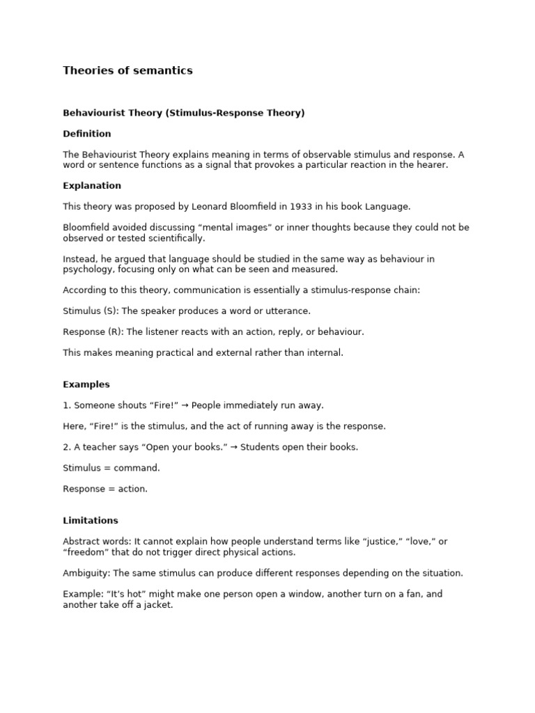 Semantic Theories Part 2 | PDF | Semantics | Truth