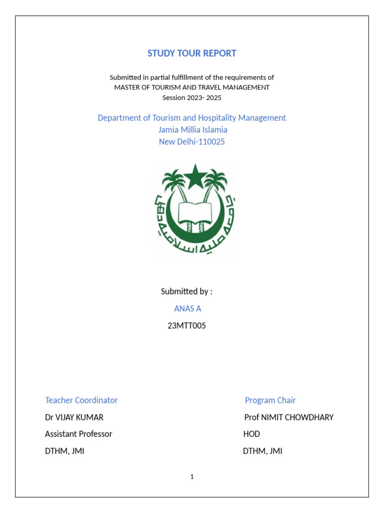 Study Tour | PDF | Tourism | Natural Environment