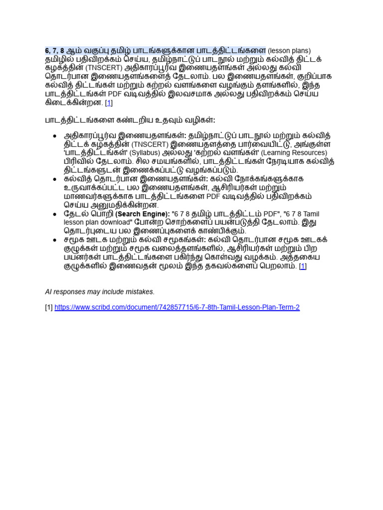 6 7 8 Lesson Plan in Tamil PDF Download Tamil Medium | PDF