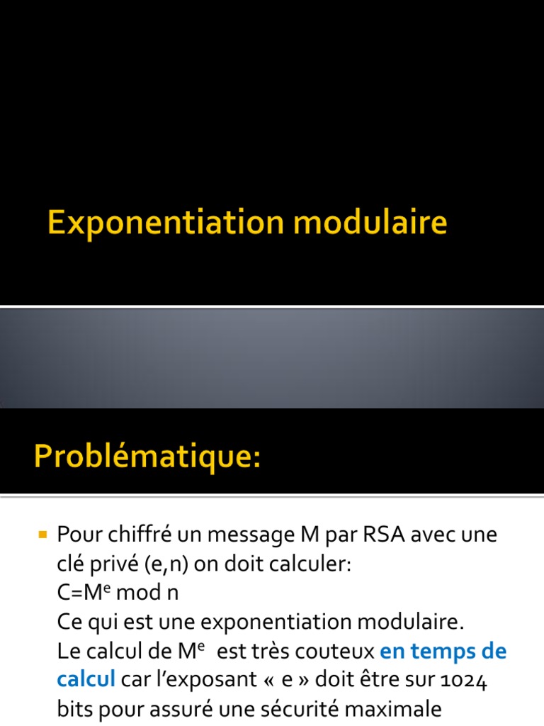 Protocole de Chiffrement RSA | PDF | Multiplication | Arithmétique