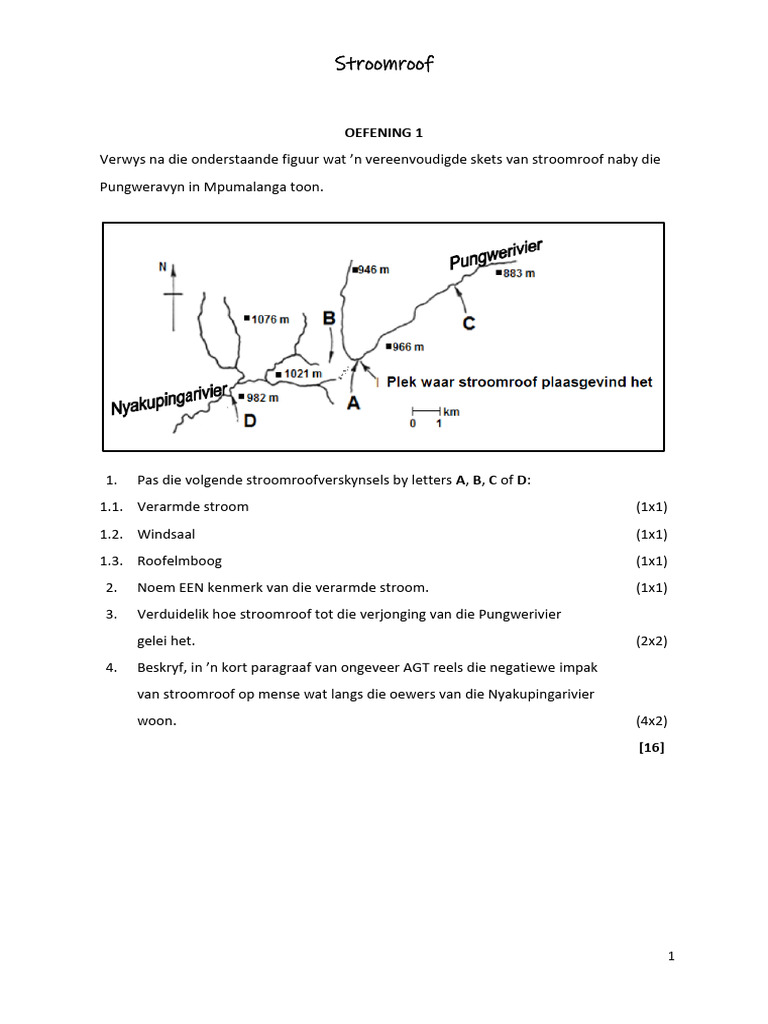 Oefeninge - Stroomroof Graad 12 Geografie | PDF