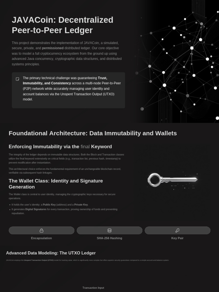 JAVACoin Decentralized Peer To Peer Ledger | PDF | Peer To Peer | Information Technology Management