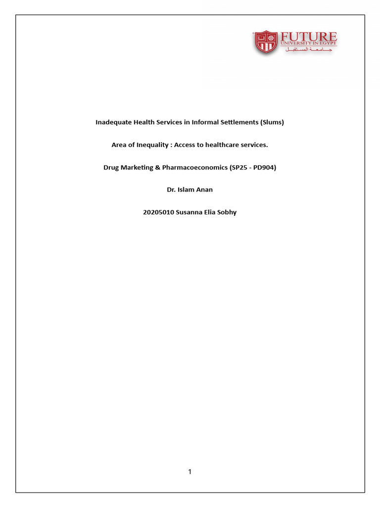 Lack of Health Services in Informal Settlements (Slums) | PDF | Slum ...