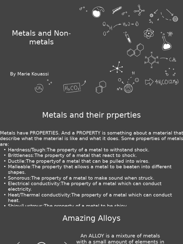 Properties of Metals and Non-Metals | PDF