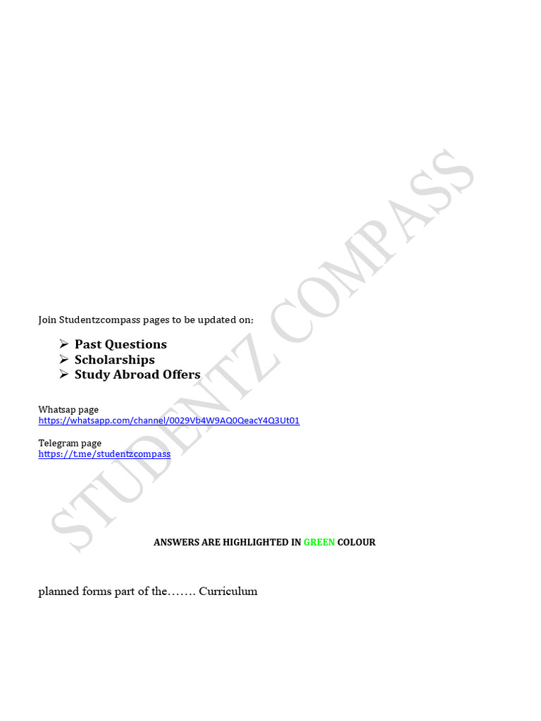 Curriculum Trial Questions and Answers | PDF | Curriculum | Learning