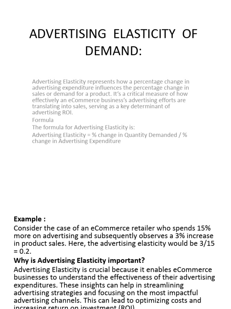 Advertising Elasticity of Demand | PDF | Demand | Elasticity (Economics)