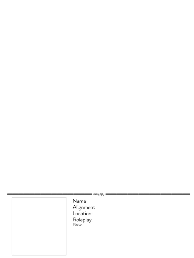 Fillable & Printable NPC Portrait For DM Screen | PDF