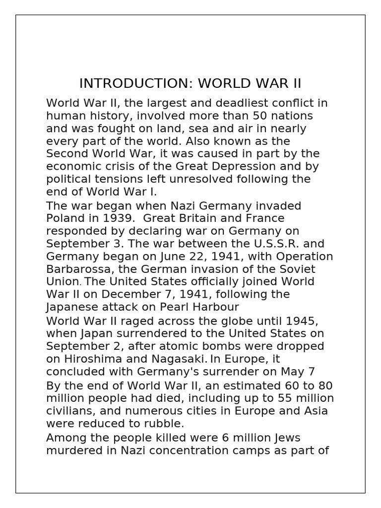 Causes and Impact of WWII and Great Depression | PDF | Great Depression ...