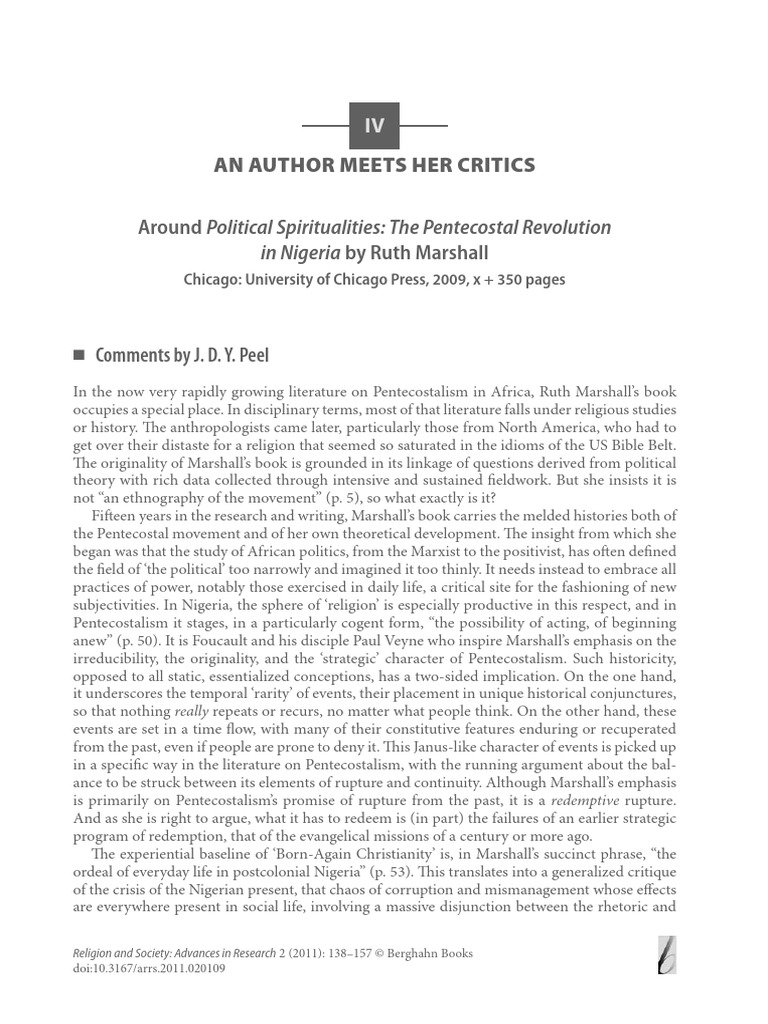 REVIEW Political Spiritualities The Pent-1 | PDF | Pentecostalism ...