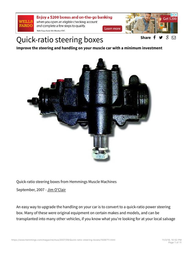 Quick-Ratio Steering Boxes - Improve The Steering and - Hemmings Motor ...