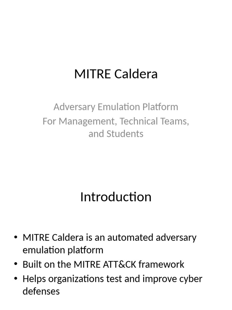 MITRE Caldera Presentation | PDF