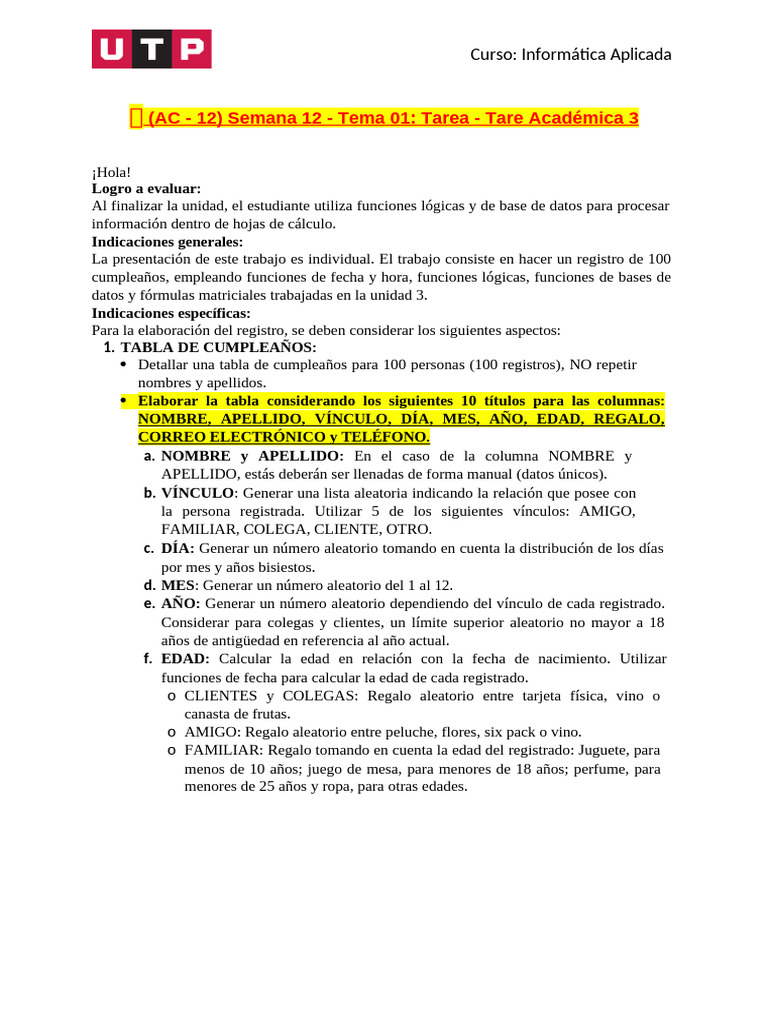 ? (AC - 12) Semana 12 - Tema 01 Tarea - Tare Académica 3 (Terminado_nota 20)(Informatica ...