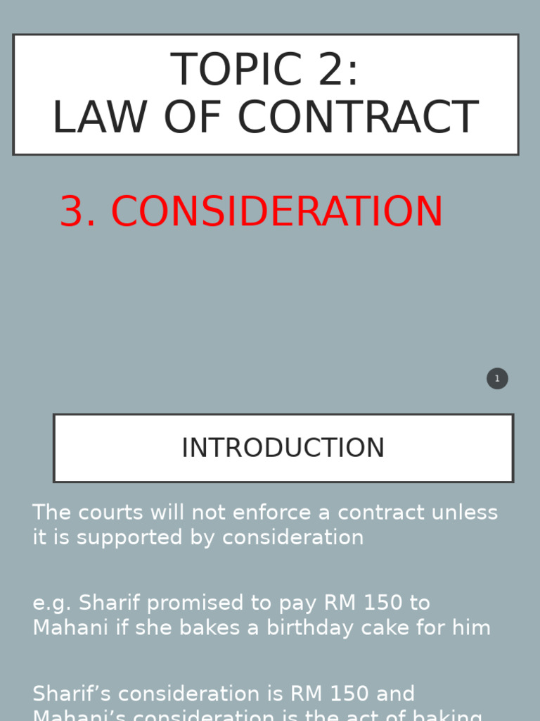 3. Consideration | PDF | Consideration | Debt