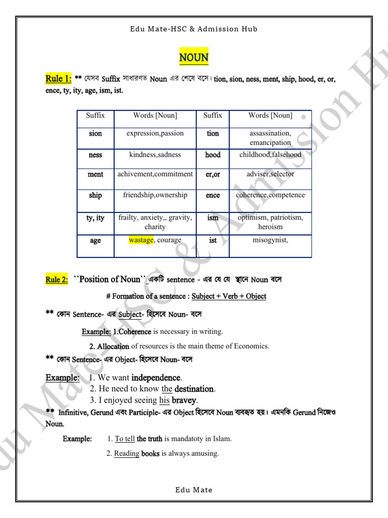 Noun and Its Classification | PDF | Part Of Speech | Adverb