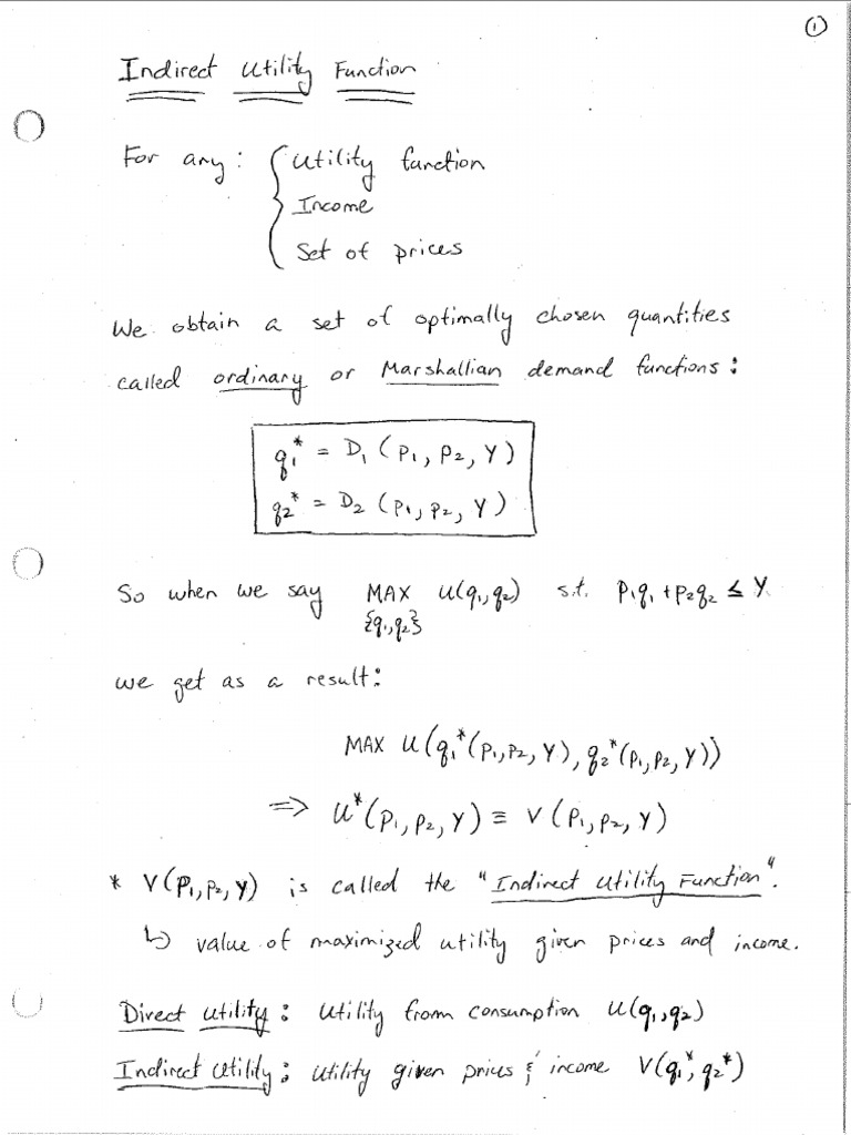 Indirect Utility | PDF