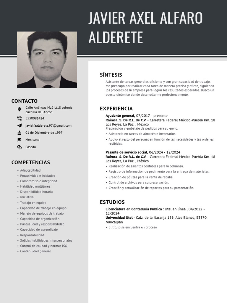 Asistente General con Experiencia en Contabilidad | PDF