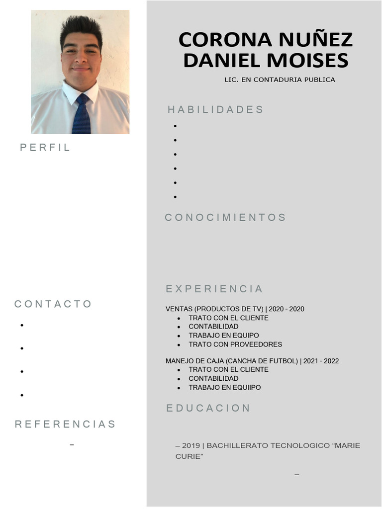 CV Daniel Moises Corona Nuñez | PDF