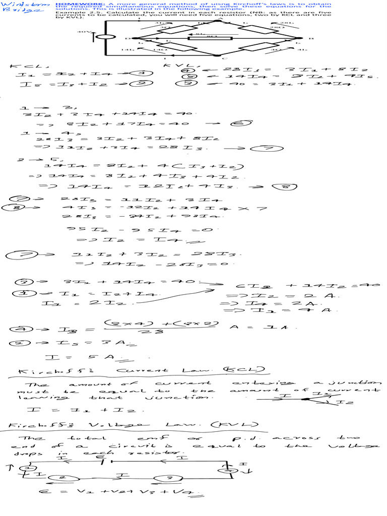 1) KCL and KVL Complex Problem and The Law | PDF