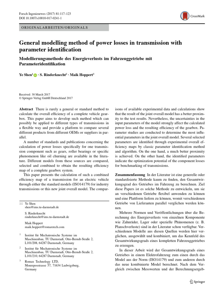 Power Loss Modelling in Transmissions | PDF | Gear | Friction