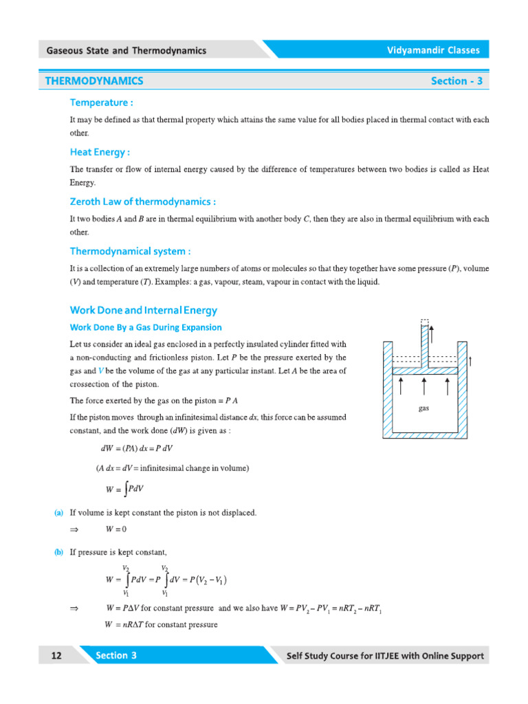 Thermodynamics Section 3 | PDF