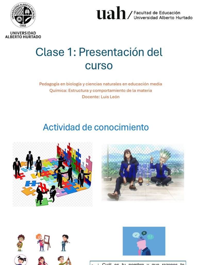 Presentaci N Del Curso | PDF | Química | Importar