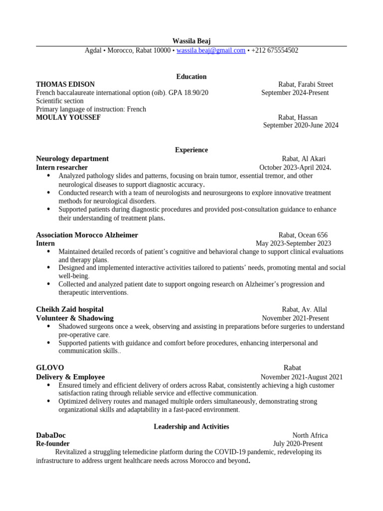 Make a Copy of the Doc - Harvard Cv Template | PDF | Neurology ...