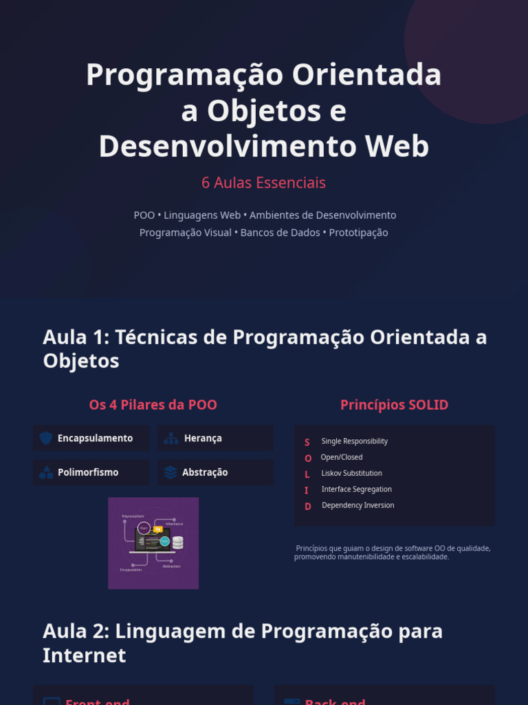 Programação Orientada A Objetos e Desenvolvimento Web | PDF | Linguagem ...